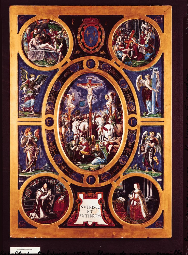 Retable de la Sainte-Chapelle, représentant la Crucifixion, émaillé par Léonard Limosin, 1553